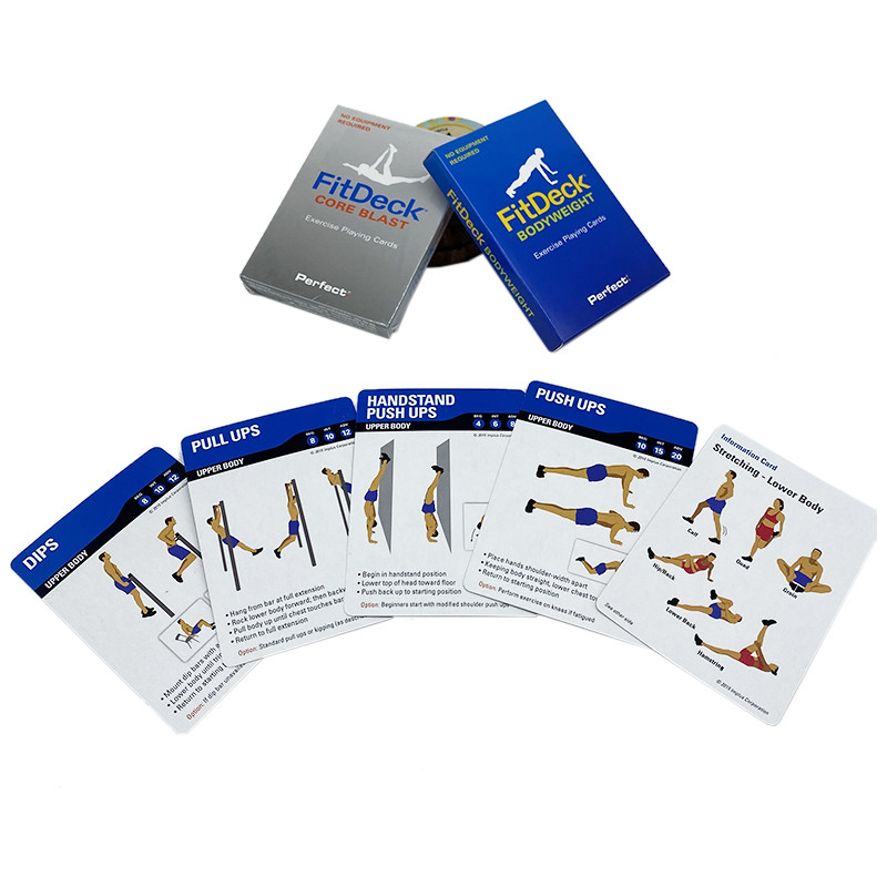 350gsm Exercise Workout Cards , Varnishing Physical Fitness Card