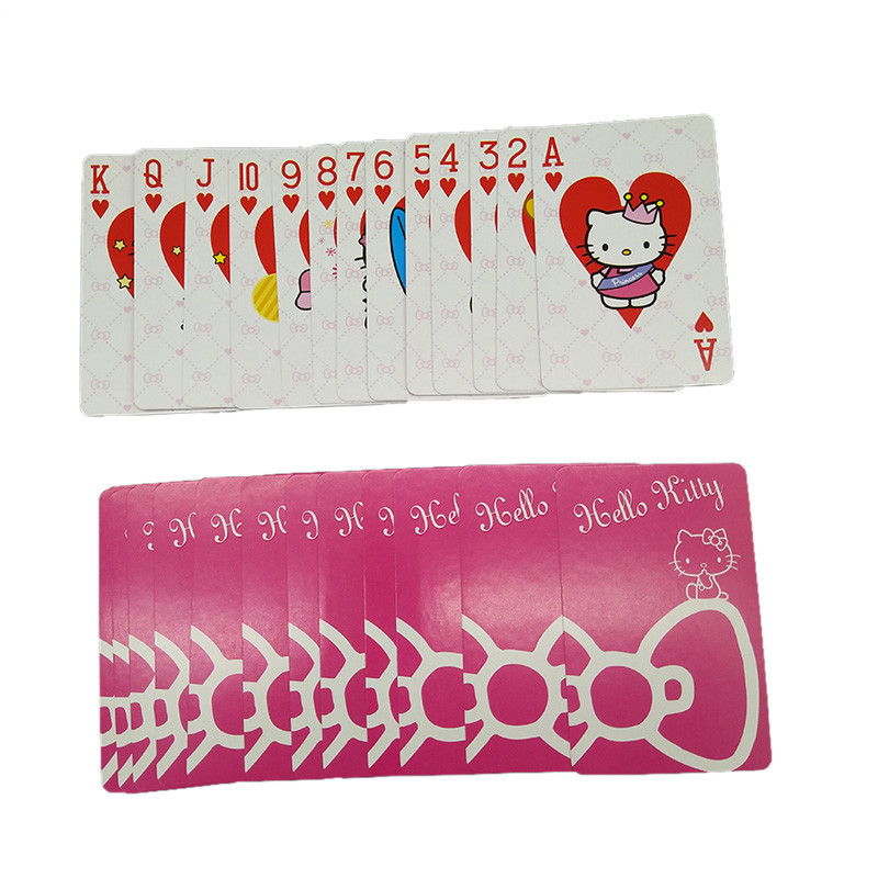 Custom made playing cards deck of pink white card Hello Kitty